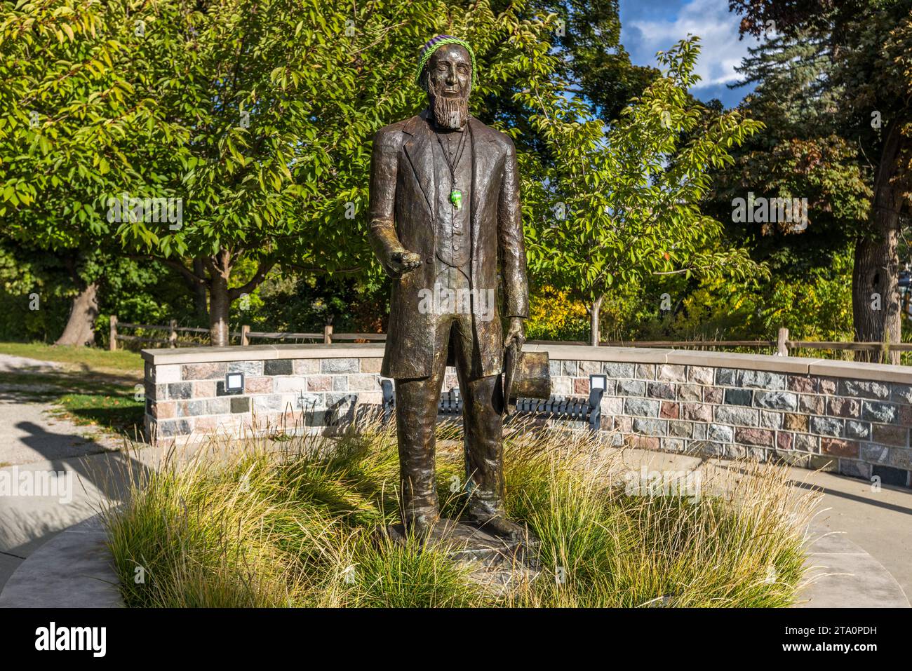 Statue of Perry Hannah. He was the first mayor of Traverse City from ...