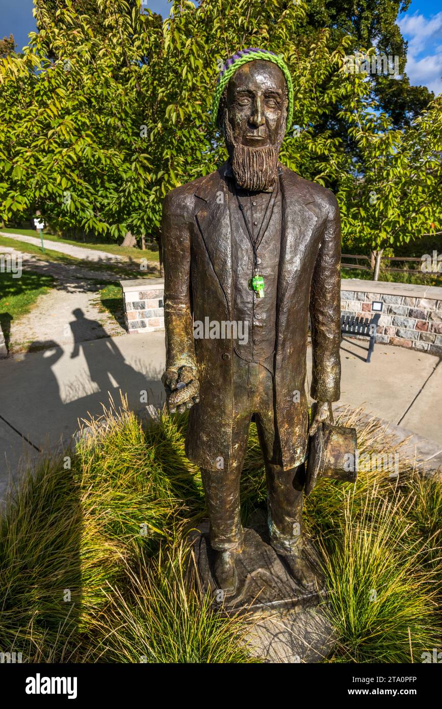 Statue of Perry Hannah. He was the first mayor of Traverse City from ...