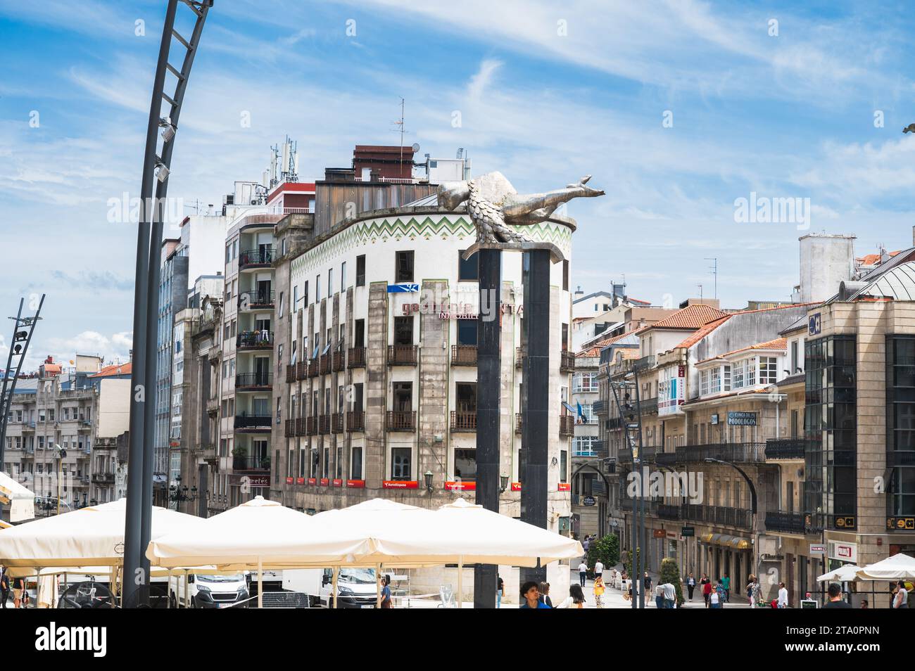 Vigo, Spain - July 5 2023: Buildings in Vigo city Centre, the biggest ...