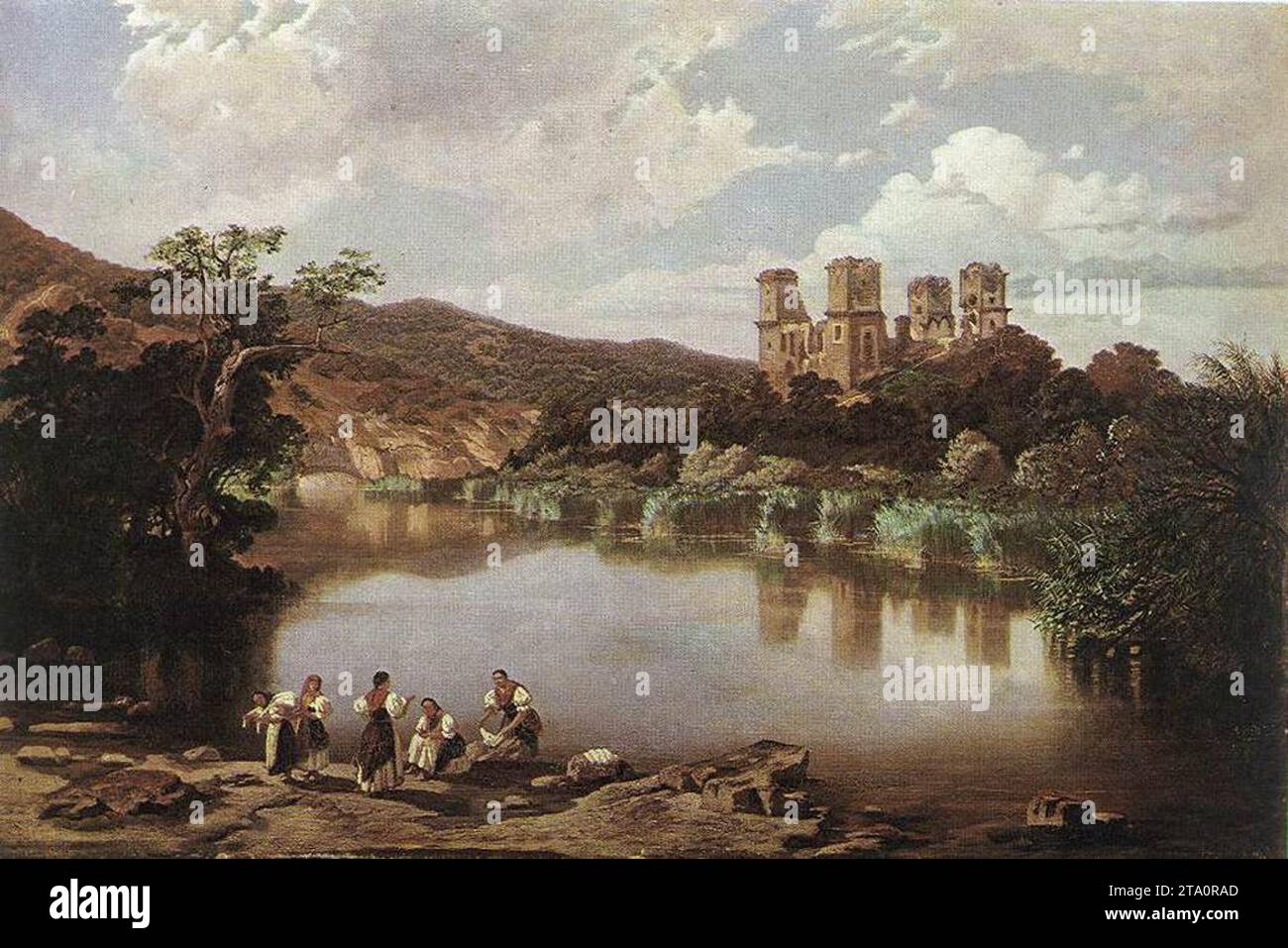 The Ruins of Diósgyõr Castle 1860 by Karoly Telepy Stock Photo - Alamy