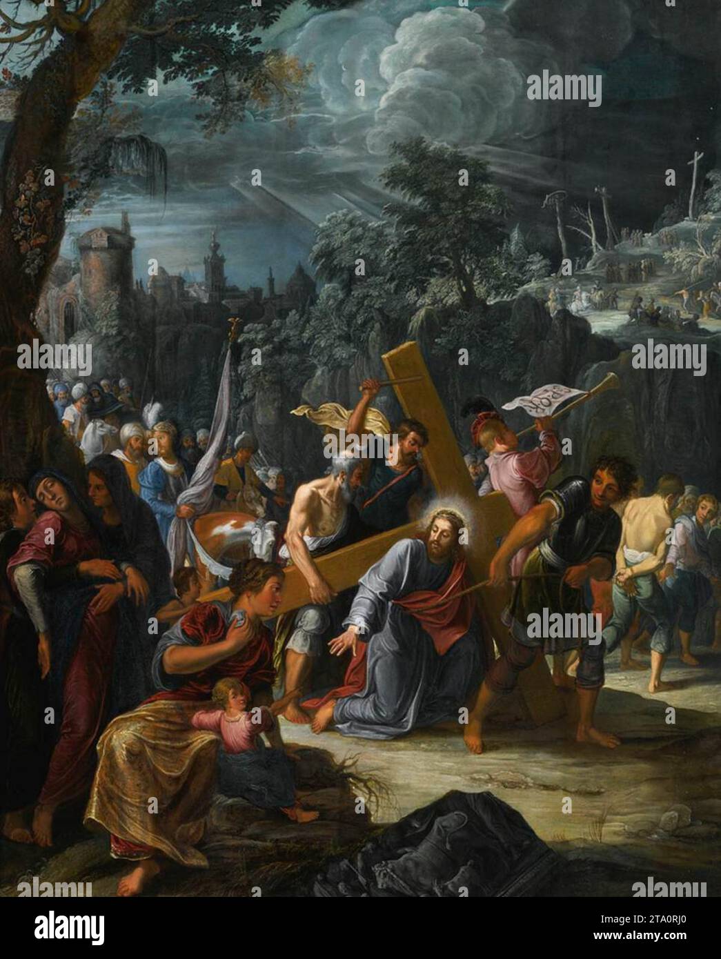Christ on the Road to Calvary - by David The Elder Teniers Stock Photo ...
