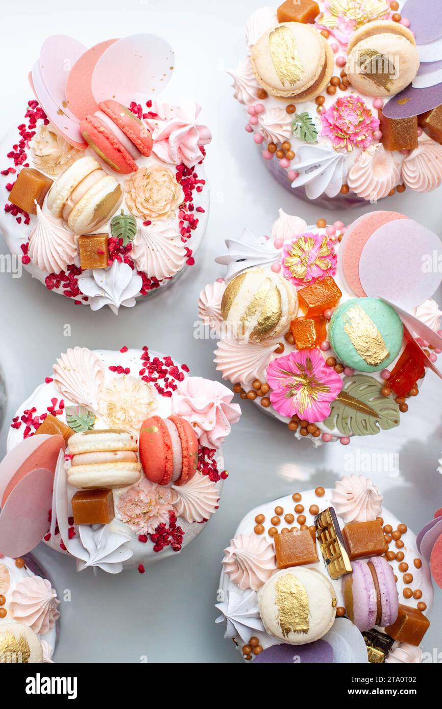 Beautiful traditional Orthodox Easter cakes decorated with glaze ...