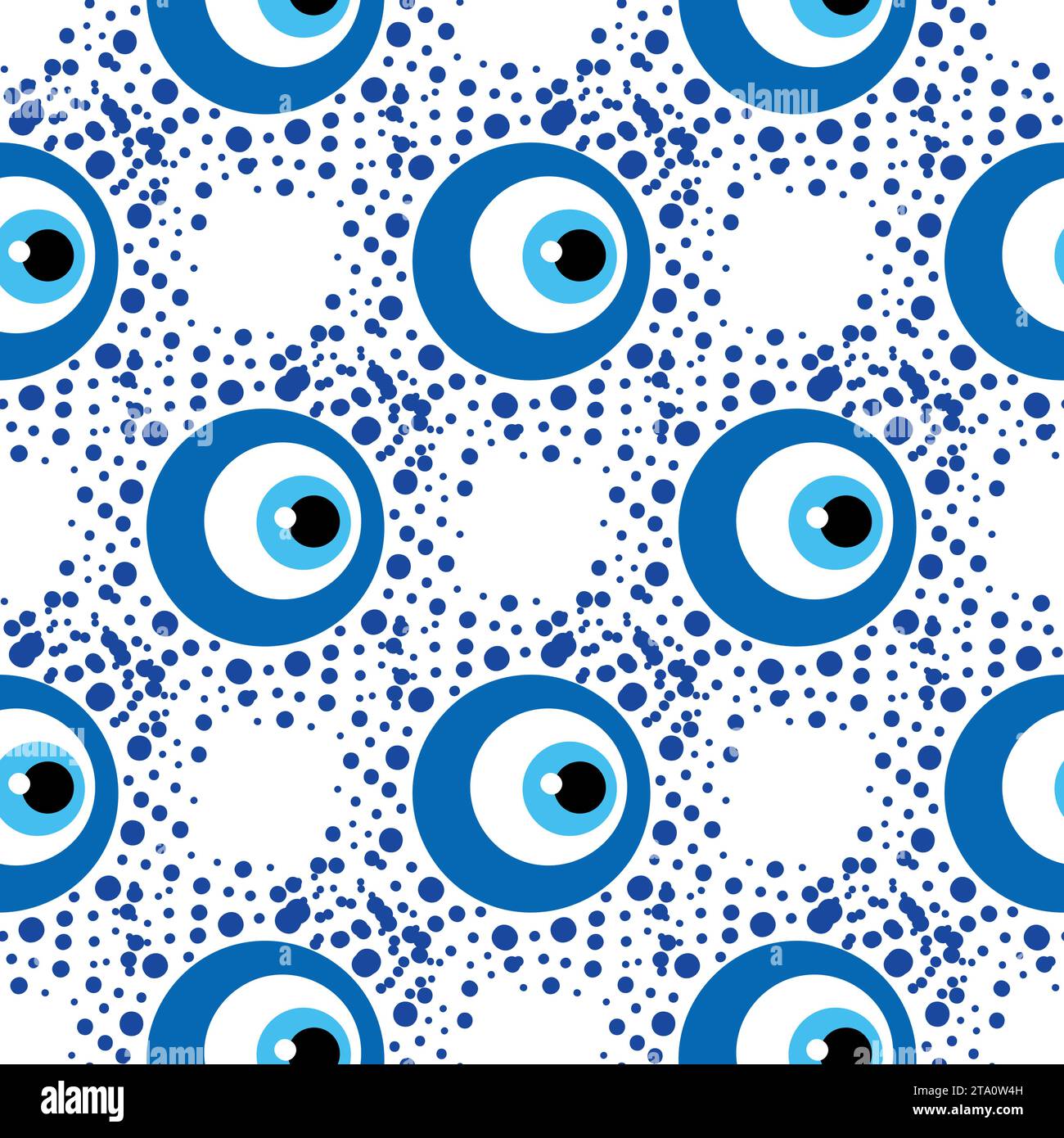 Seamless pattern with Turkish evil eye bead. Good luck. Turkish tile ...