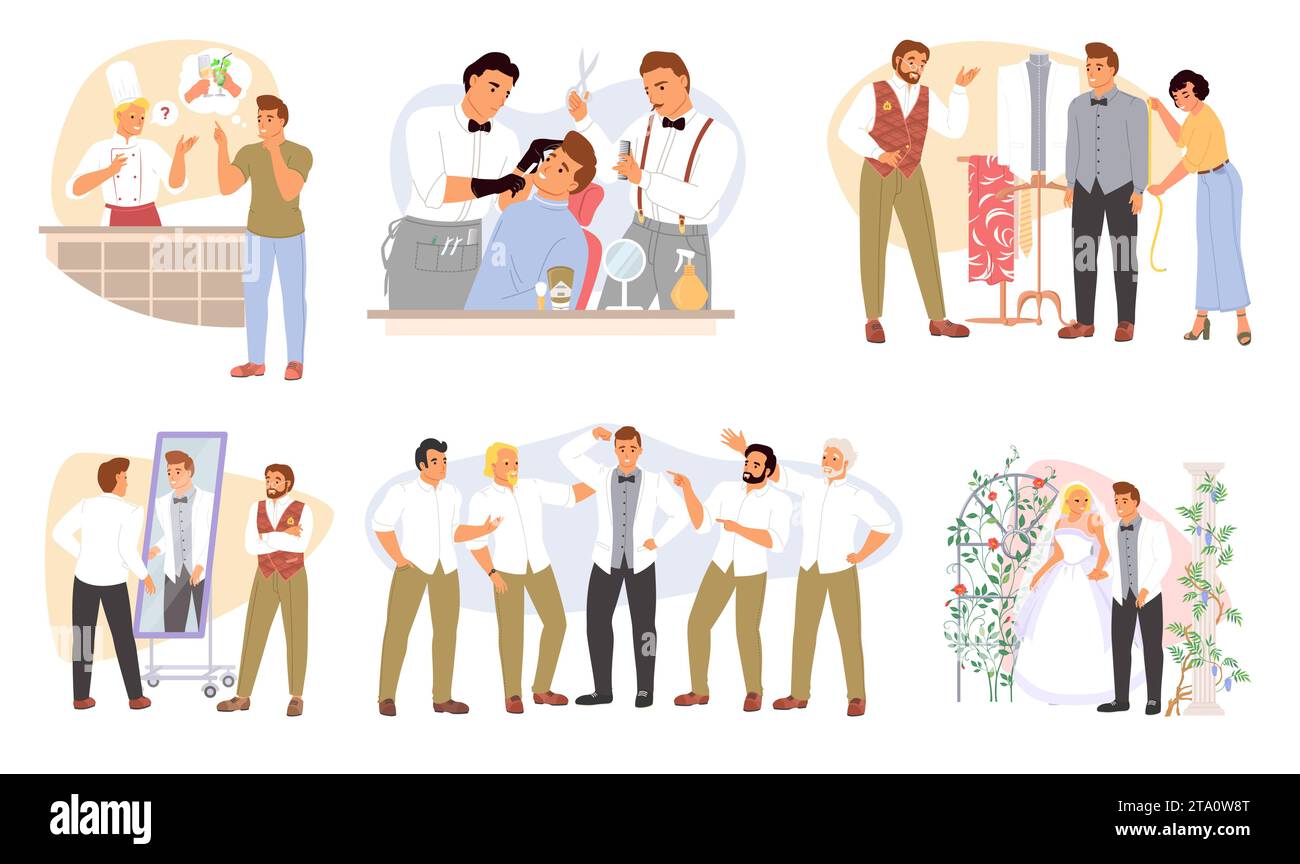 Wedding day preparation Stock Vector Images - Alamy