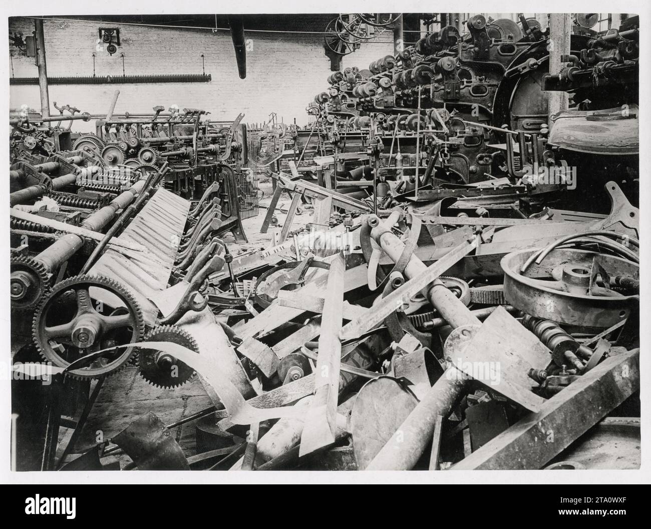 WW1 World War I - Lille linen mill machinery destroyed by German fire ...