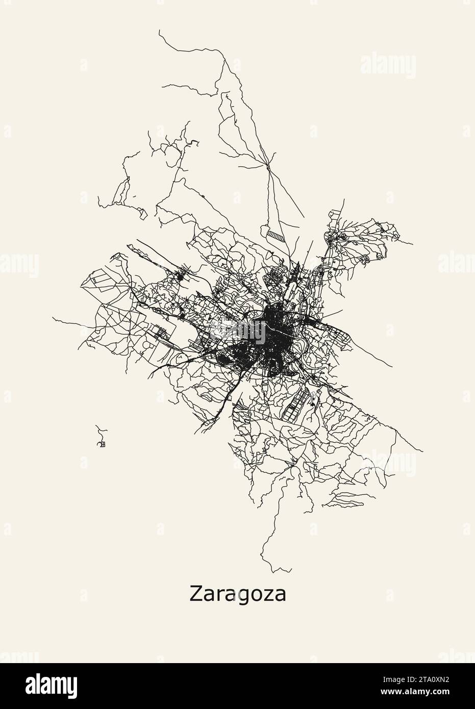 Vector city road map of Zaragoza, Spain Stock Vector Image & Art - Alamy