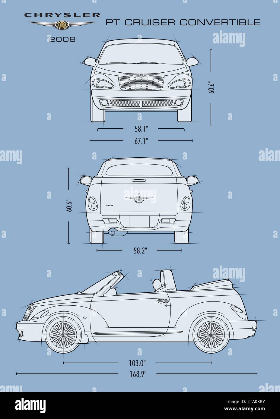 Chrysler PT Cruiser 2008 Car Blueprint Stock Photo - Alamy
