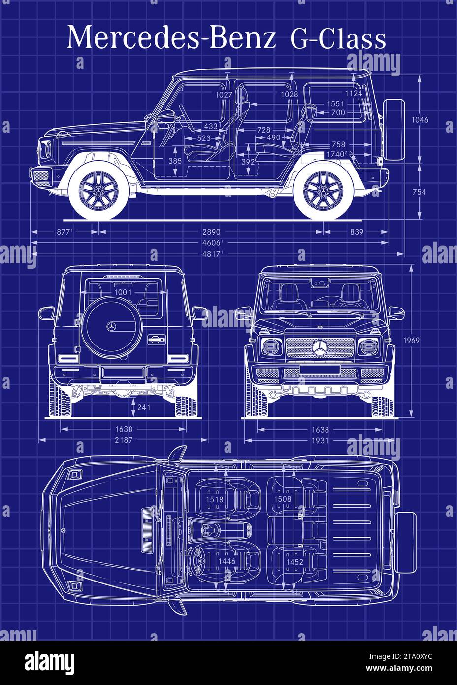 Mercedes Benz G Class blueprint Stock Photo - Alamy
