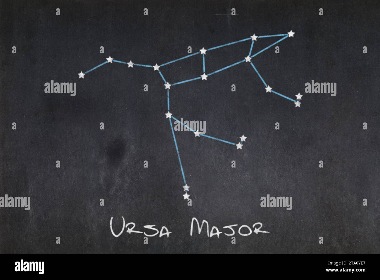 Blackboard with the Ursa Major constellation drawn in the middle Stock ...