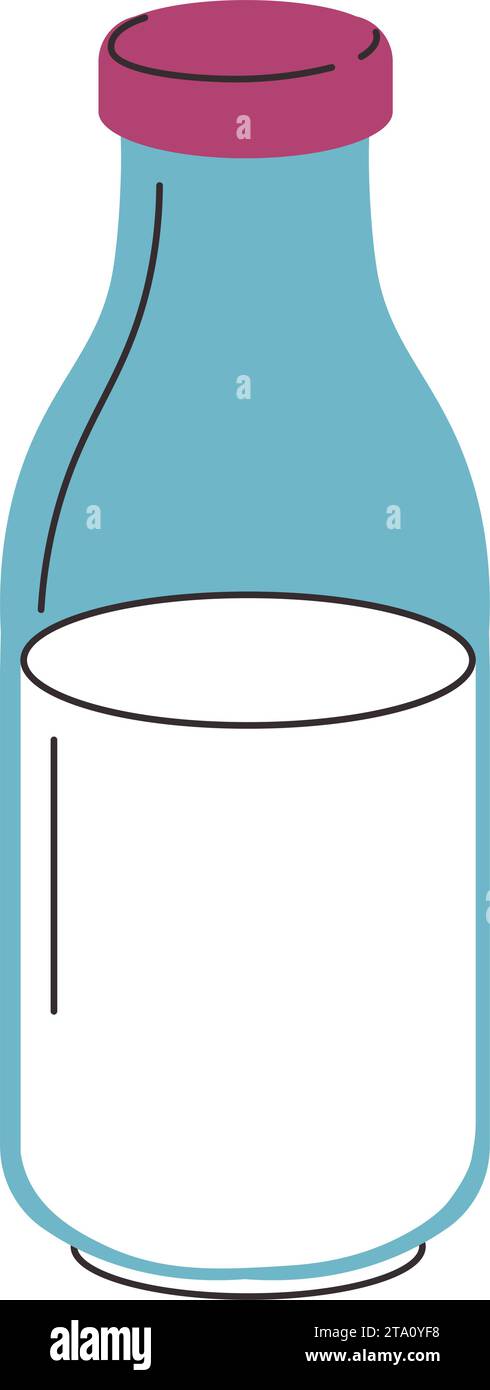 Milk in bottle, dairy product rich in calcium Stock Vector Image & Art ...