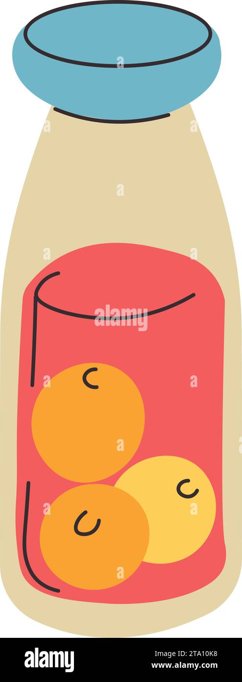 Fruit compote drink in glass jar, healthy beverage Stock Vector Image ...