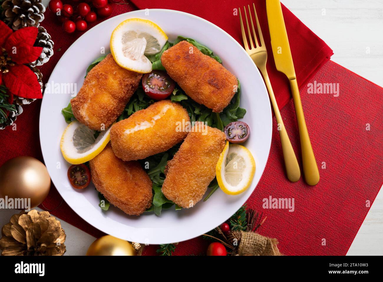 Fish croquettes. Traditional tapas of the coastal areas in Spain ...
