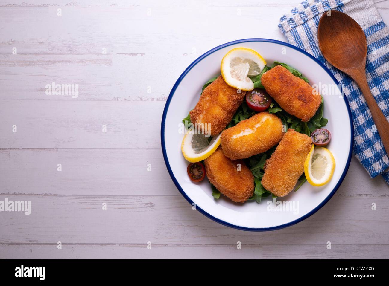 Fish croquettes. Traditional tapas of the coastal areas in Spain Stock ...