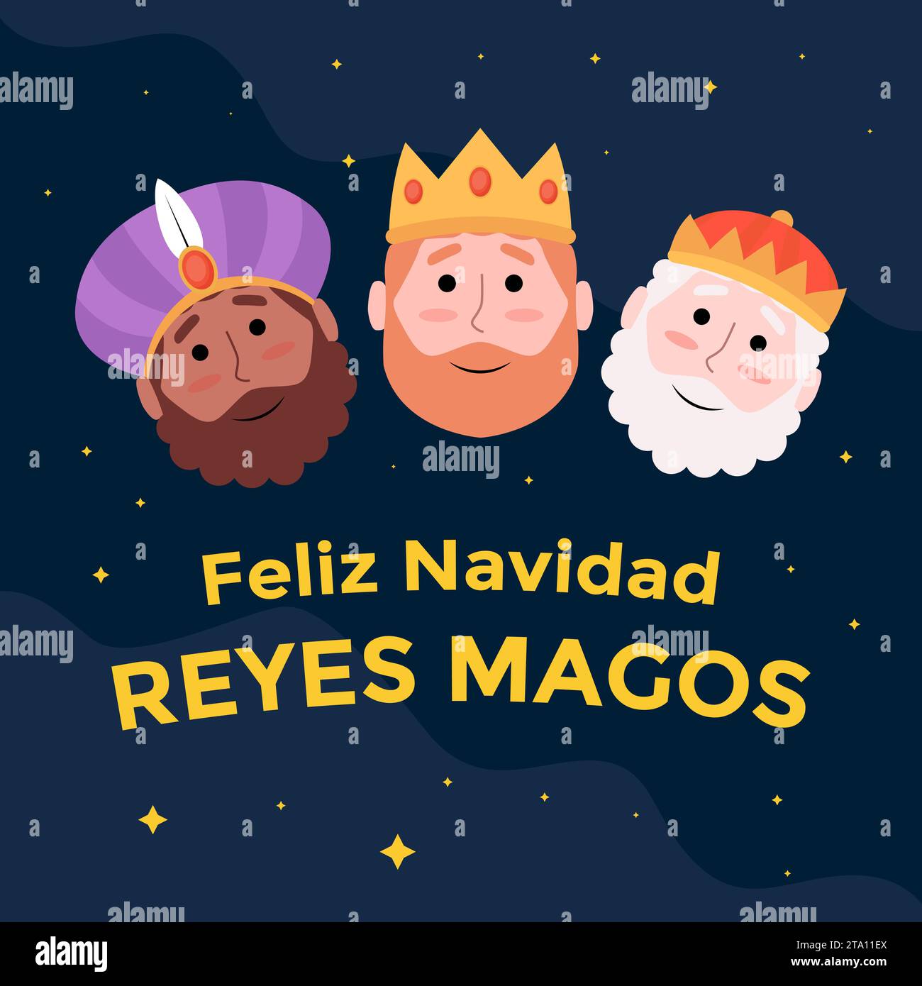 vector design feliz navidad reyes magos illustration in flat style ...