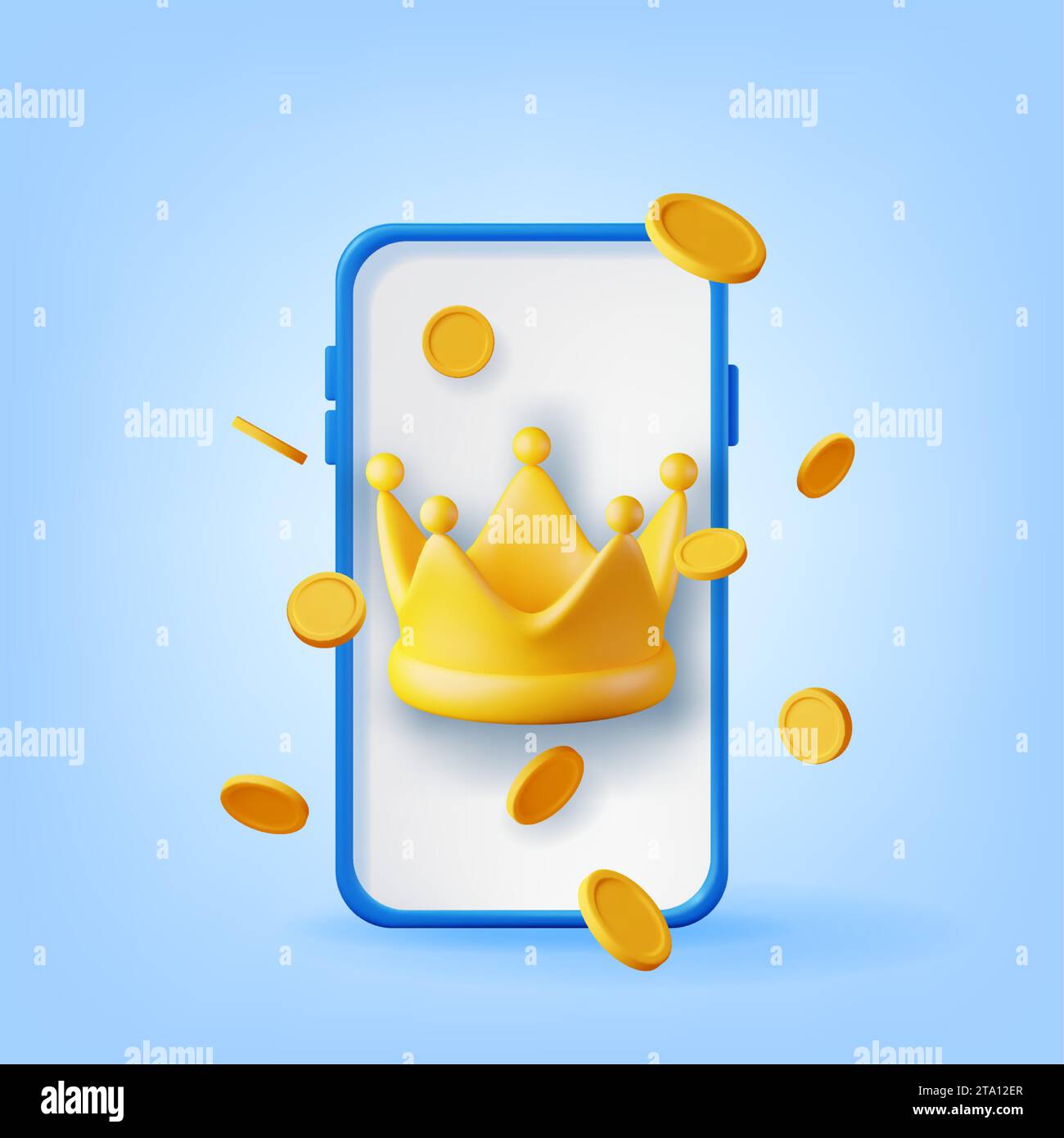 3D Gold Crown on Smartphone Screen Stock Vector Image & Art - Alamy