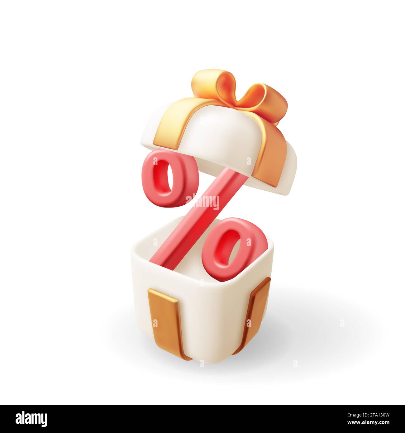 3D Opened Gift Box with Percentage Symbol Inside Stock Vector Image ...