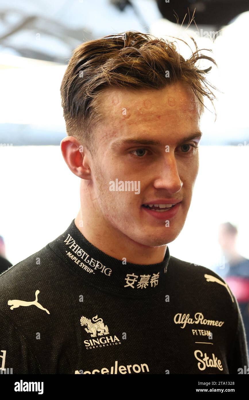 Abu Dhabi, Abu Dhabi. 28th Nov, 2023. Theo Pourchaire (FRA) Alfa Romeo ...