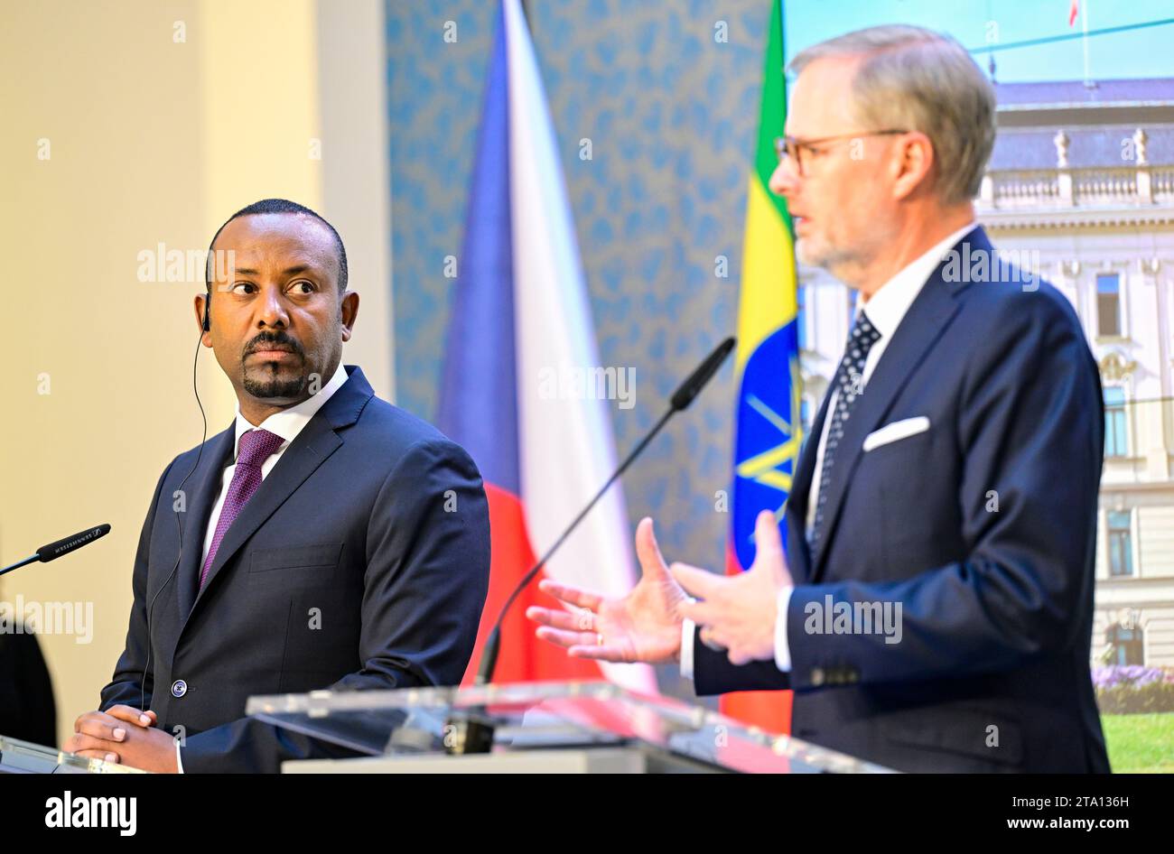 Prague, Czech Republic. 28th Nov, 2023. Czech Prime Minister Petr Fiala ...