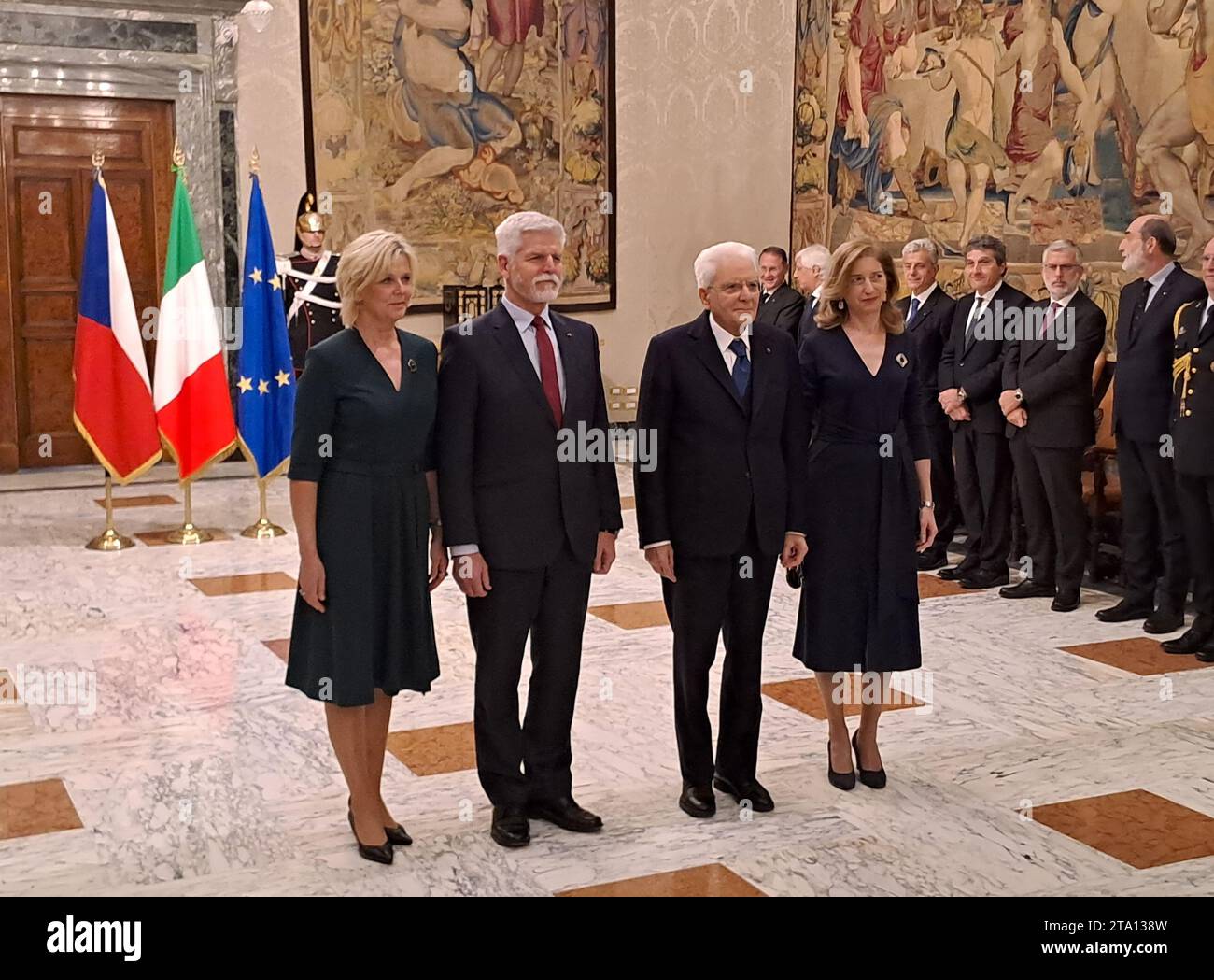 Rome, Italy. 28th Nov, 2023. Czech President Petr Pavel (second from ...
