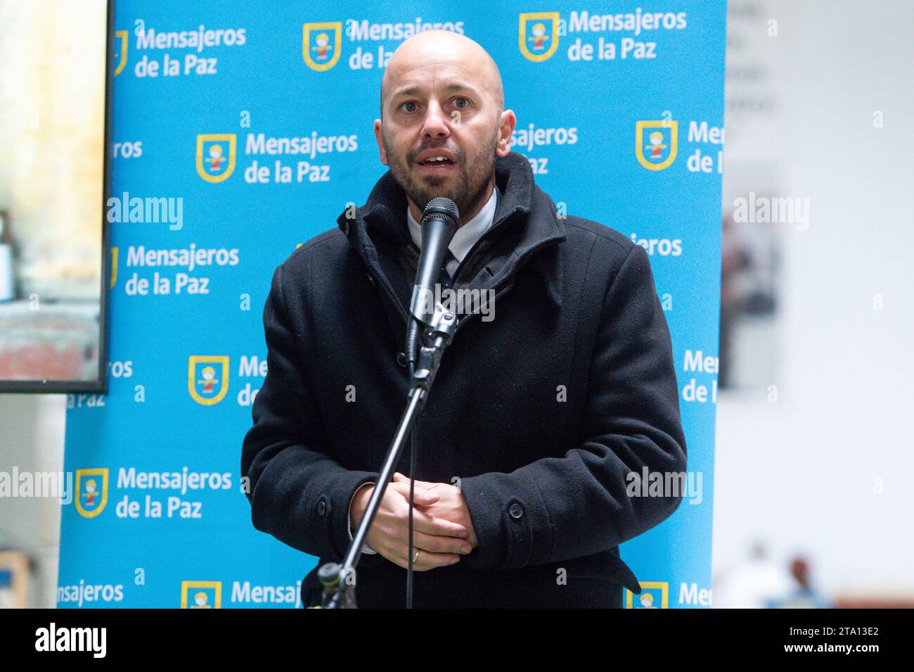 The vice president of Mensajeros de la Paz, Sergio Mella, during a ...