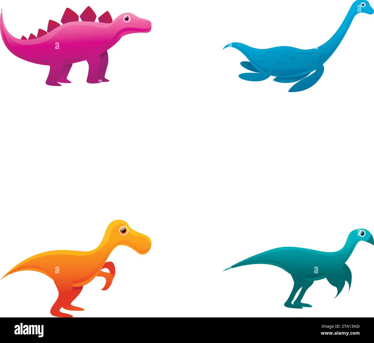 Jurassic dino icons set cartoon vector. Cute little dinosaur. Cartoon ...