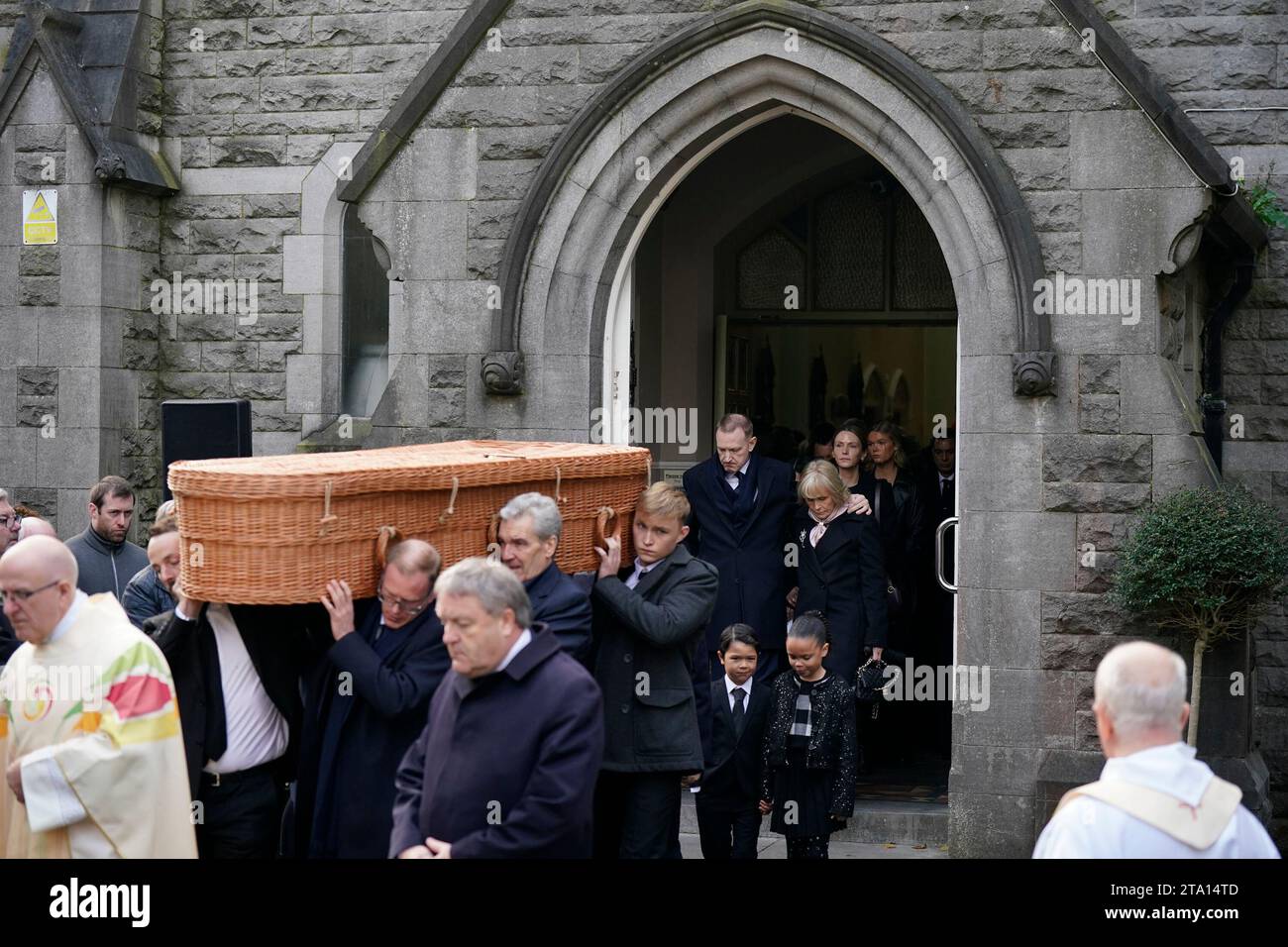 Ben Dunne's casket is carried from St Mochta's church in Clonsilla ...
