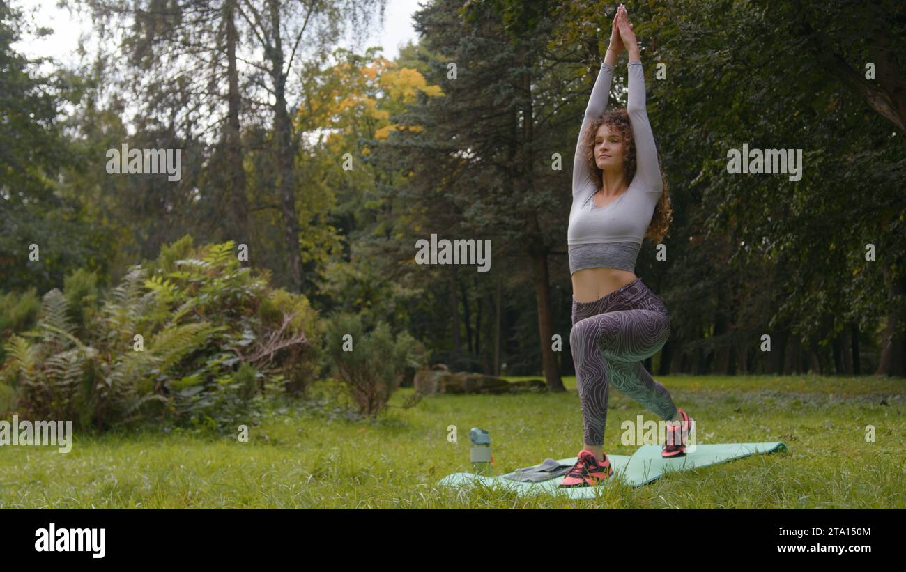 Caucasian flexible strong sporty sport woman girl yogi female ...