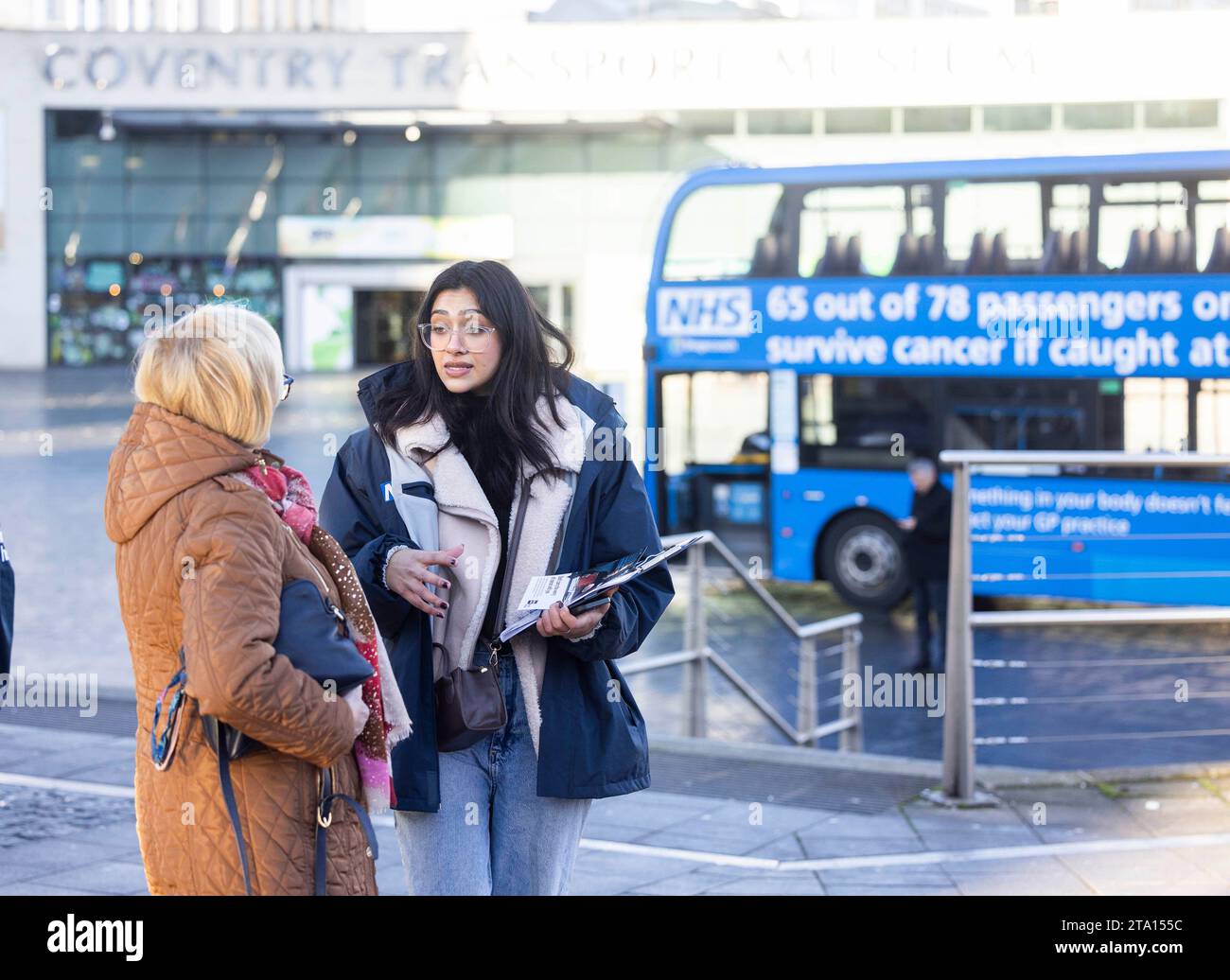 EDITORIAL USE ONLY Volunteers talk to members of the public as the 'NHS ...