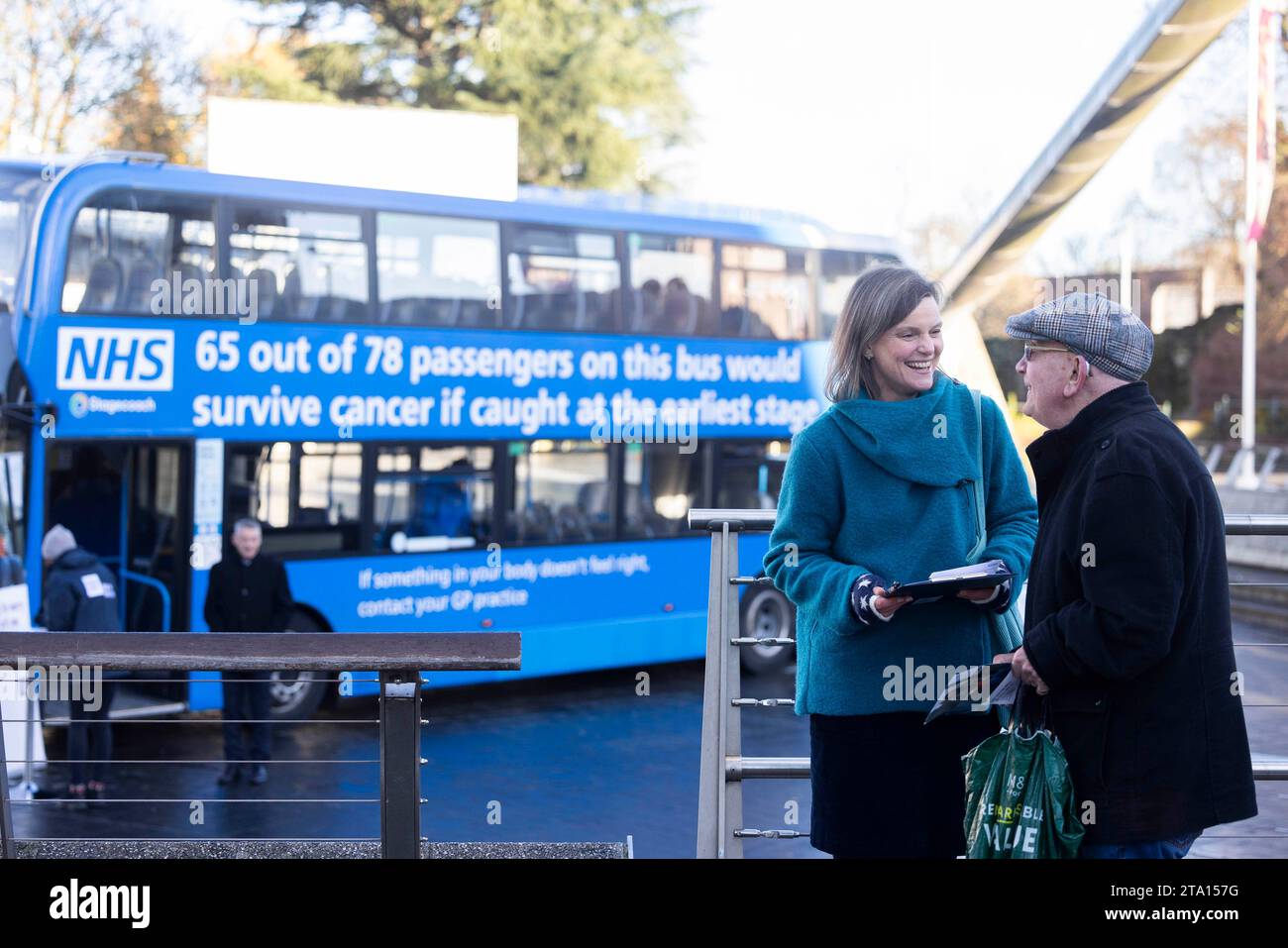 EDITORIAL USE ONLY Volunteers talk to members of the public as the 'NHS ...