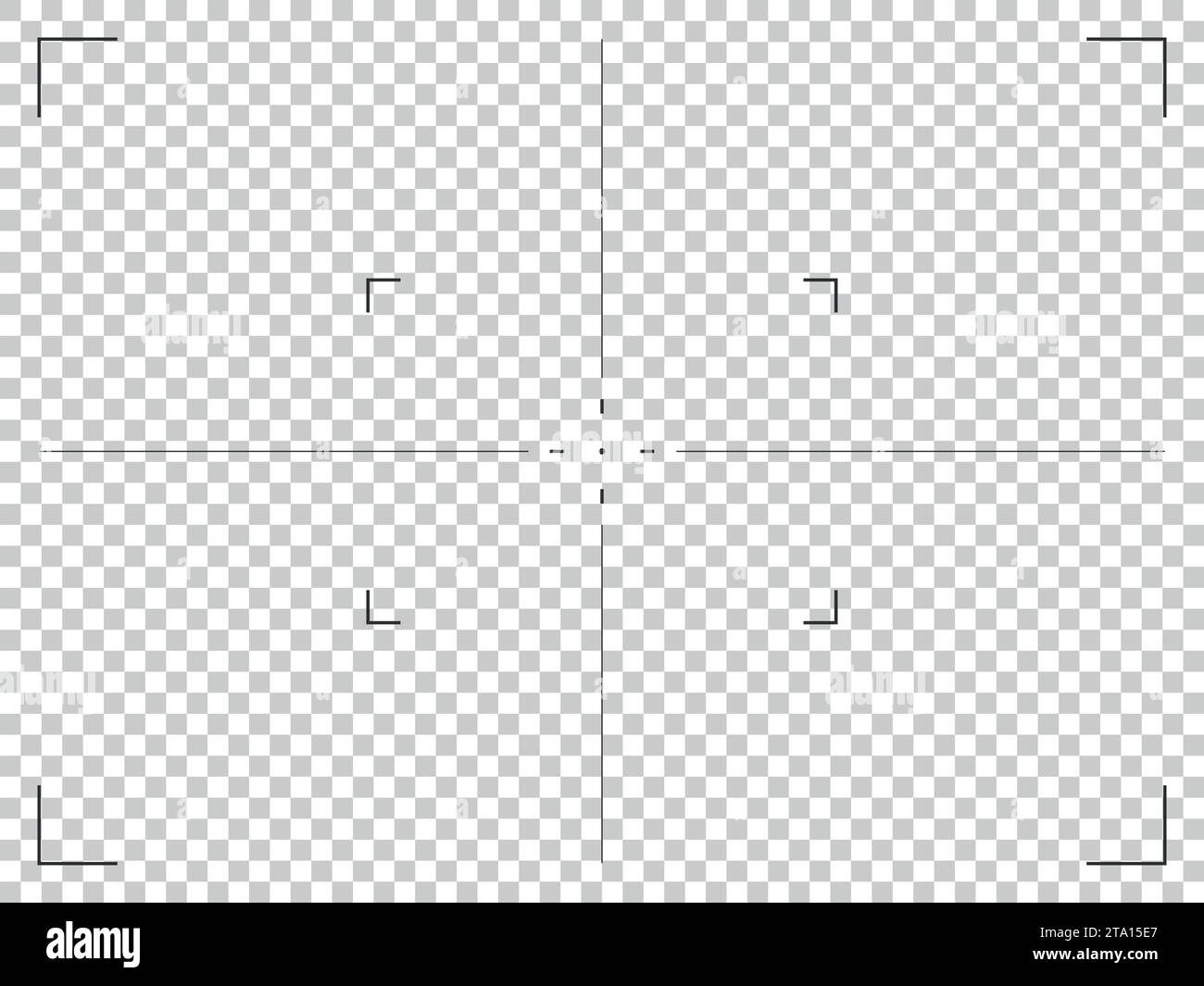 Camera frame viewfinder grid with cross target. Video camera recorder digital display screen ...