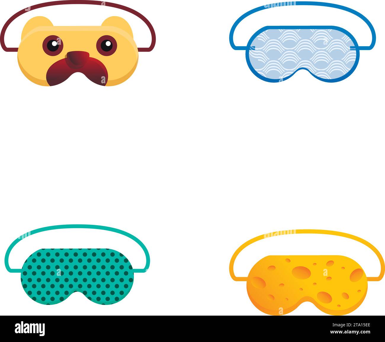 Sleep mask icons set cartoon vector. Nightwear detail for resting and ...