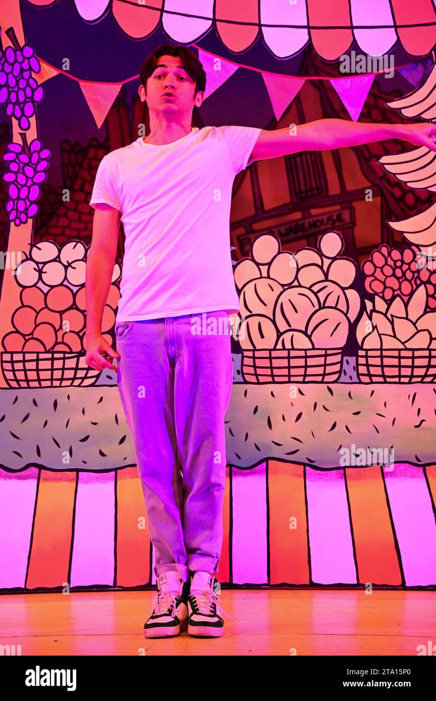 London, UK. 28th Nov, 2023. Fred Double as Aladdin, performs at Aladdin ...