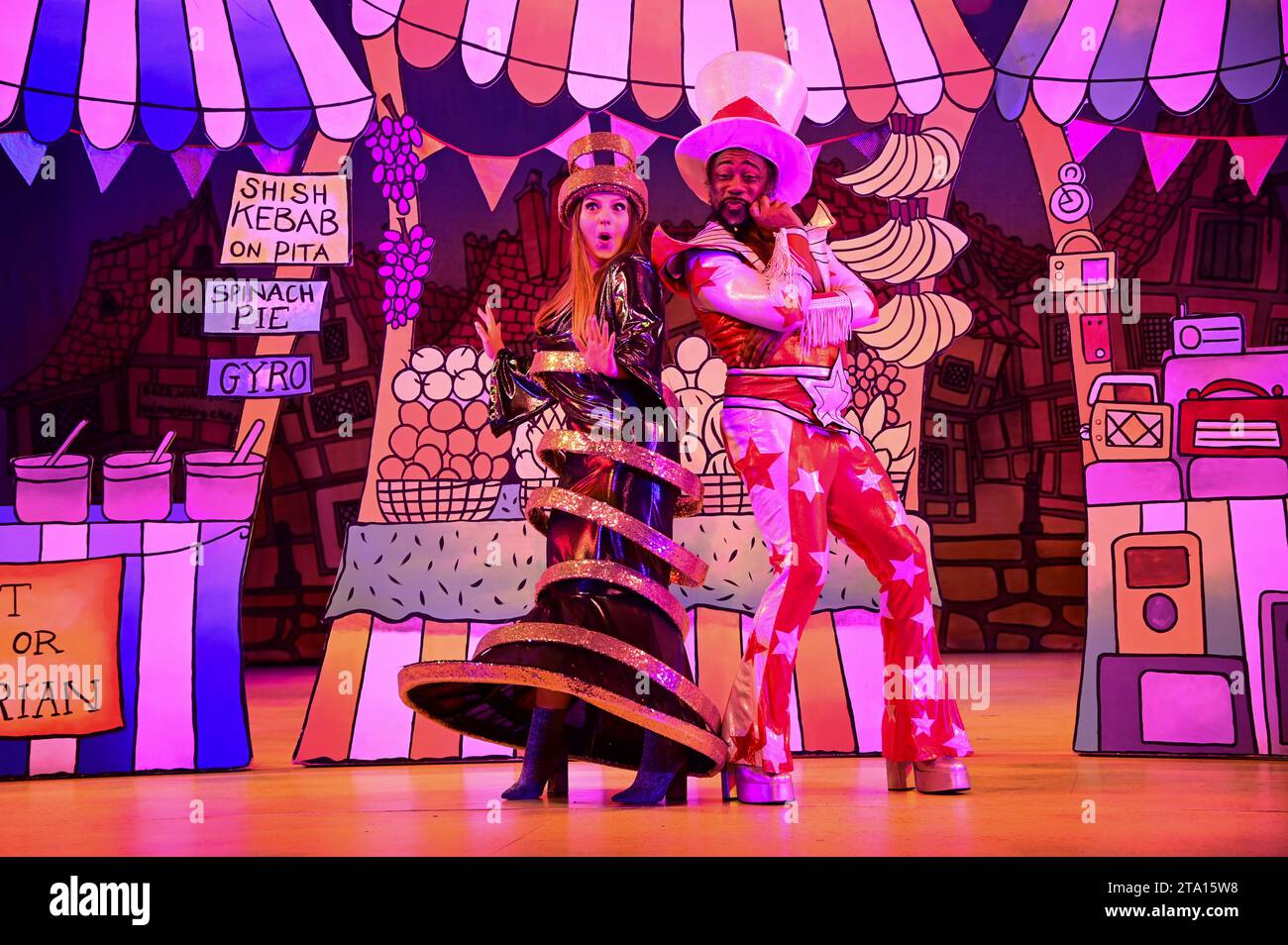 London, UK. 28th Nov, 2023. Ruth Lynch as Spirit of the Ring and Kat B ...