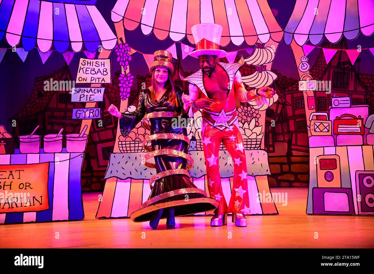 London, UK. 28th Nov, 2023. Ruth Lynch as Spirit of the Ring and Kat B ...