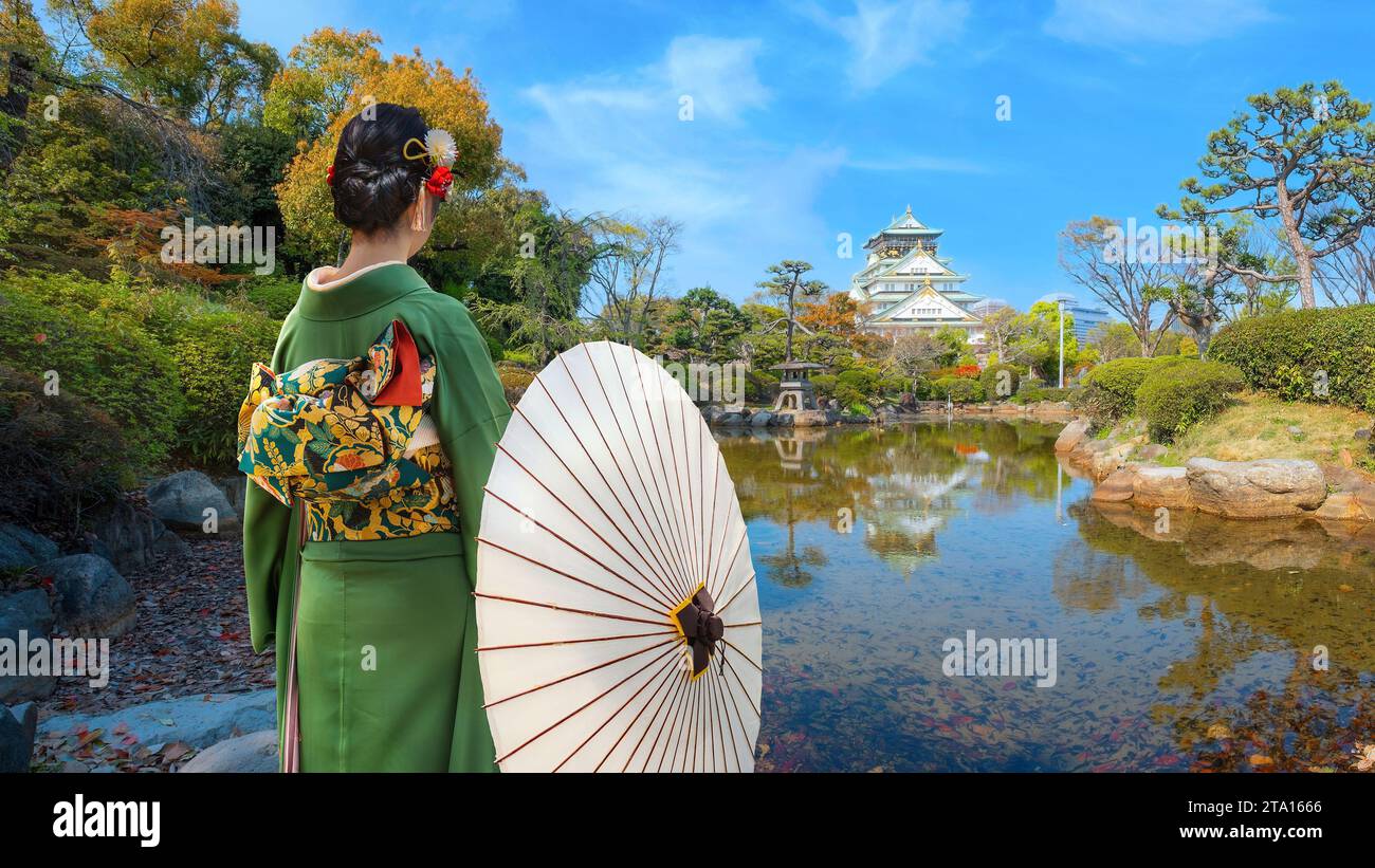 Osaka, Japan - April 4 2023: Osaka Castle dates back to 1583, it's one ...