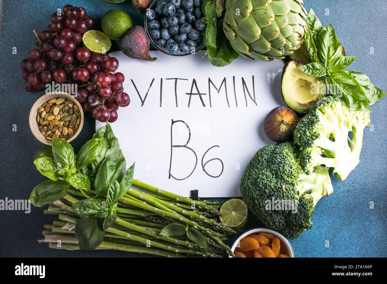 A set of natural products rich in vitamin B6 Pyridoxine.Iron rich food ...