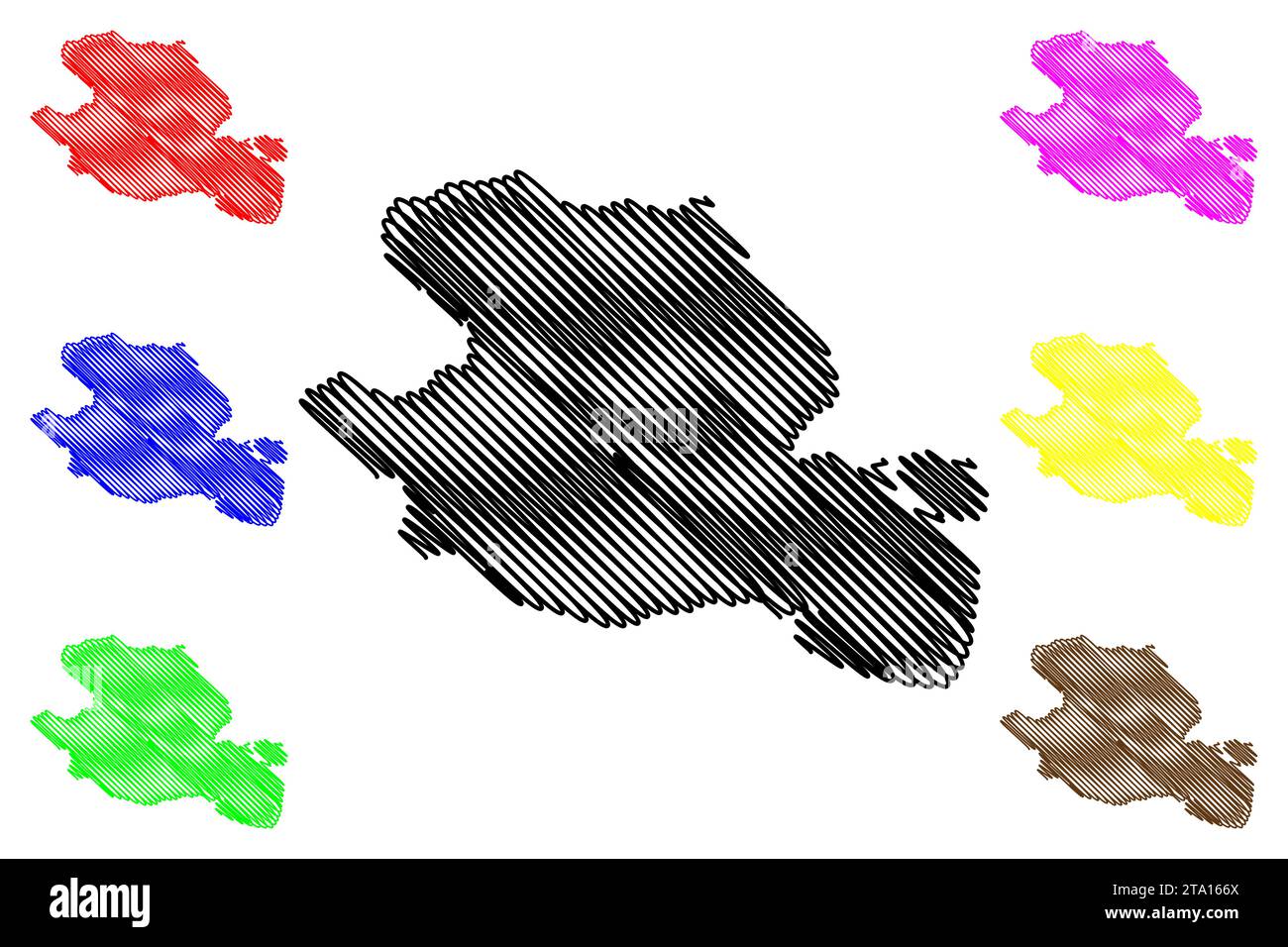 Lake Qinghai (People's Republic of China) map vector illustration ...