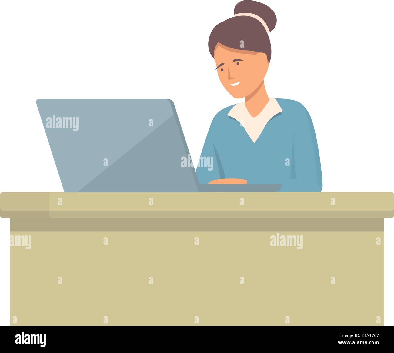 Working laptop remote cafe Stock Vector Images - Alamy