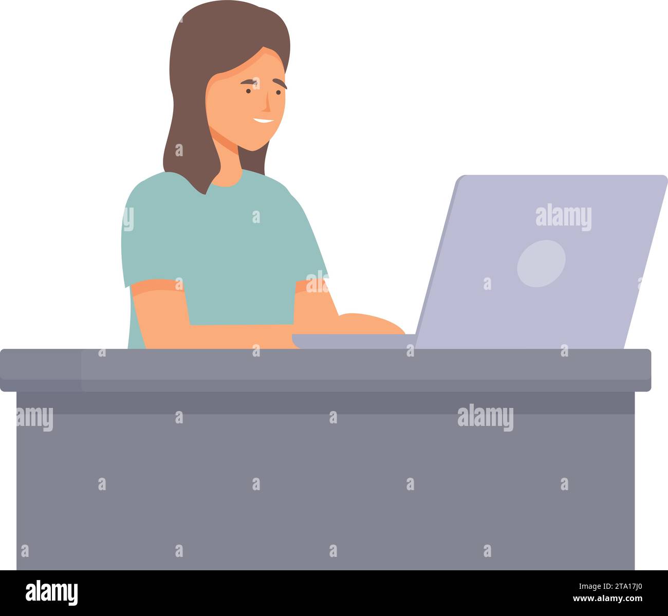 Person desk happy writing icon cartoon vector. Studio remote control ...