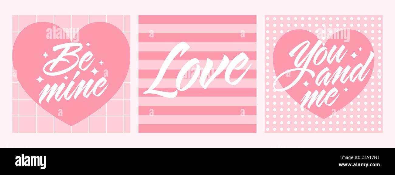 Modern Valentine's day greeting cards design. Holiday love posters and ...