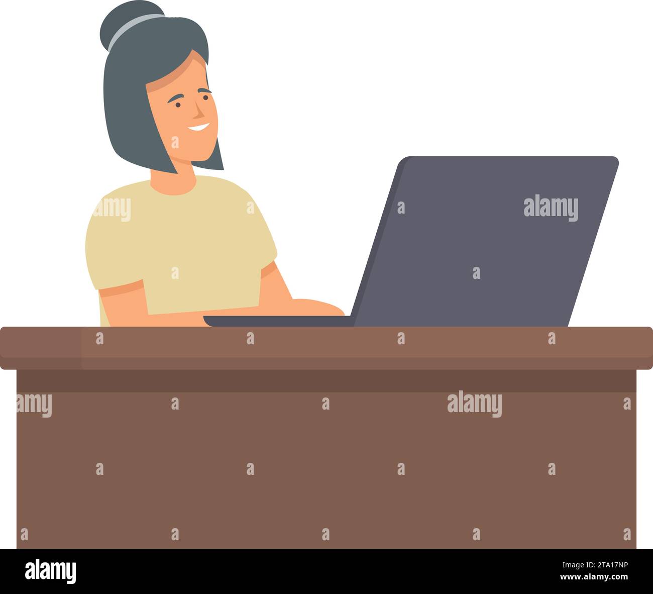 Manager desktop writing icon cartoon vector. Workplace business. Table ...