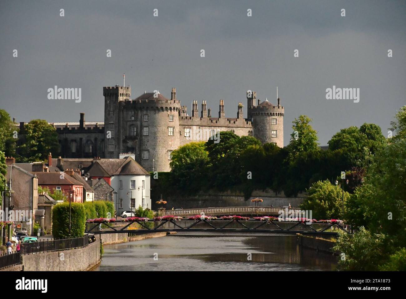 View of river Nore and Kilkenny Castle Stock Photo - Alamy