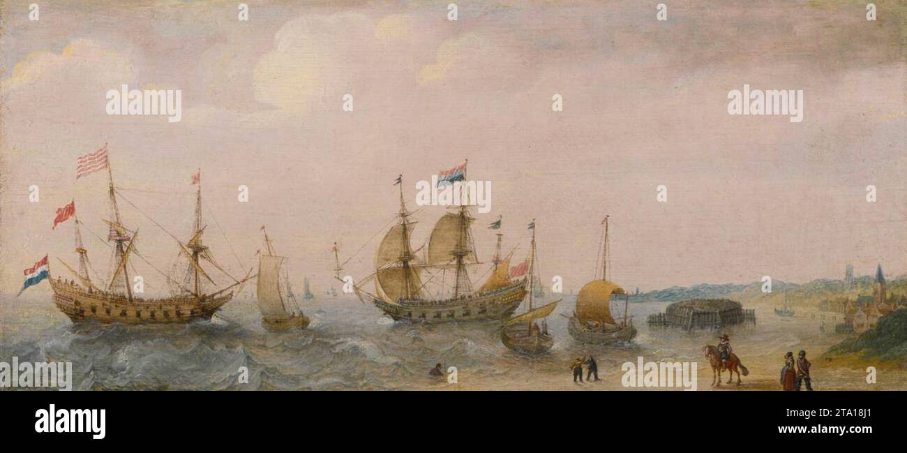 Coastal Scene - by Cornelis Verbeeck Stock Photo - Alamy