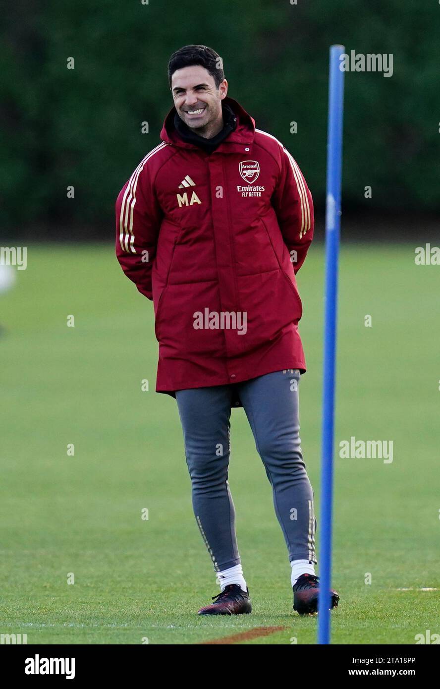 Arsenal manager Mikel Arteta during a training session at the Arsenal ...