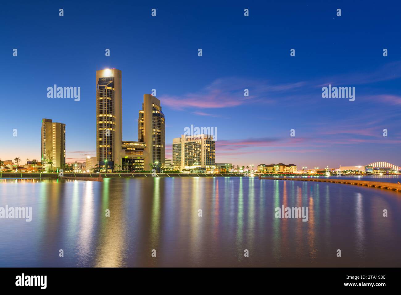 Corpus Christi, Texas, USA downtown skyline at twilight Stock Photo - Alamy