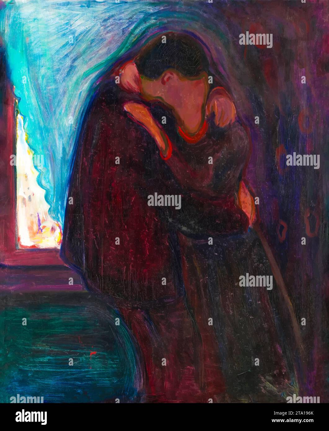 Kiss by artist edvard munch Stock Vector Images - Alamy