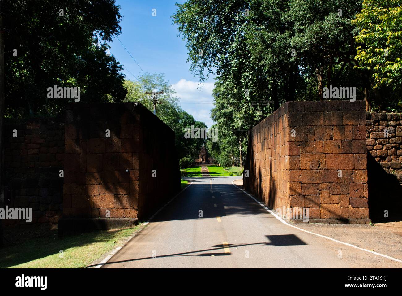 Building tower Muang Sing sandstone khmer castle and Hinduism temples ...