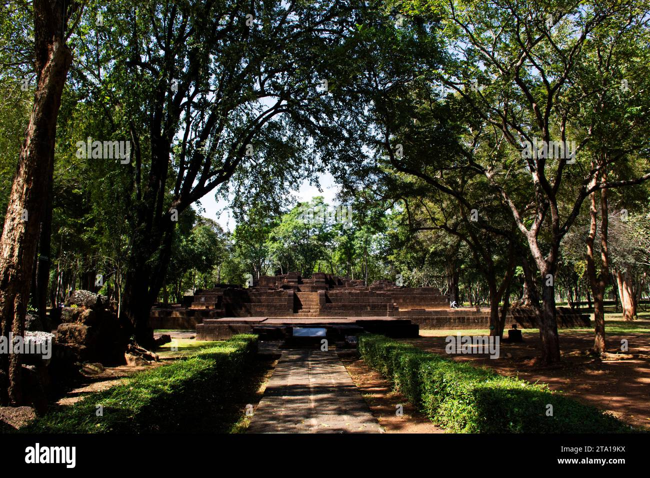 Building tower Muang Sing sandstone khmer castle and Hinduism temples ...