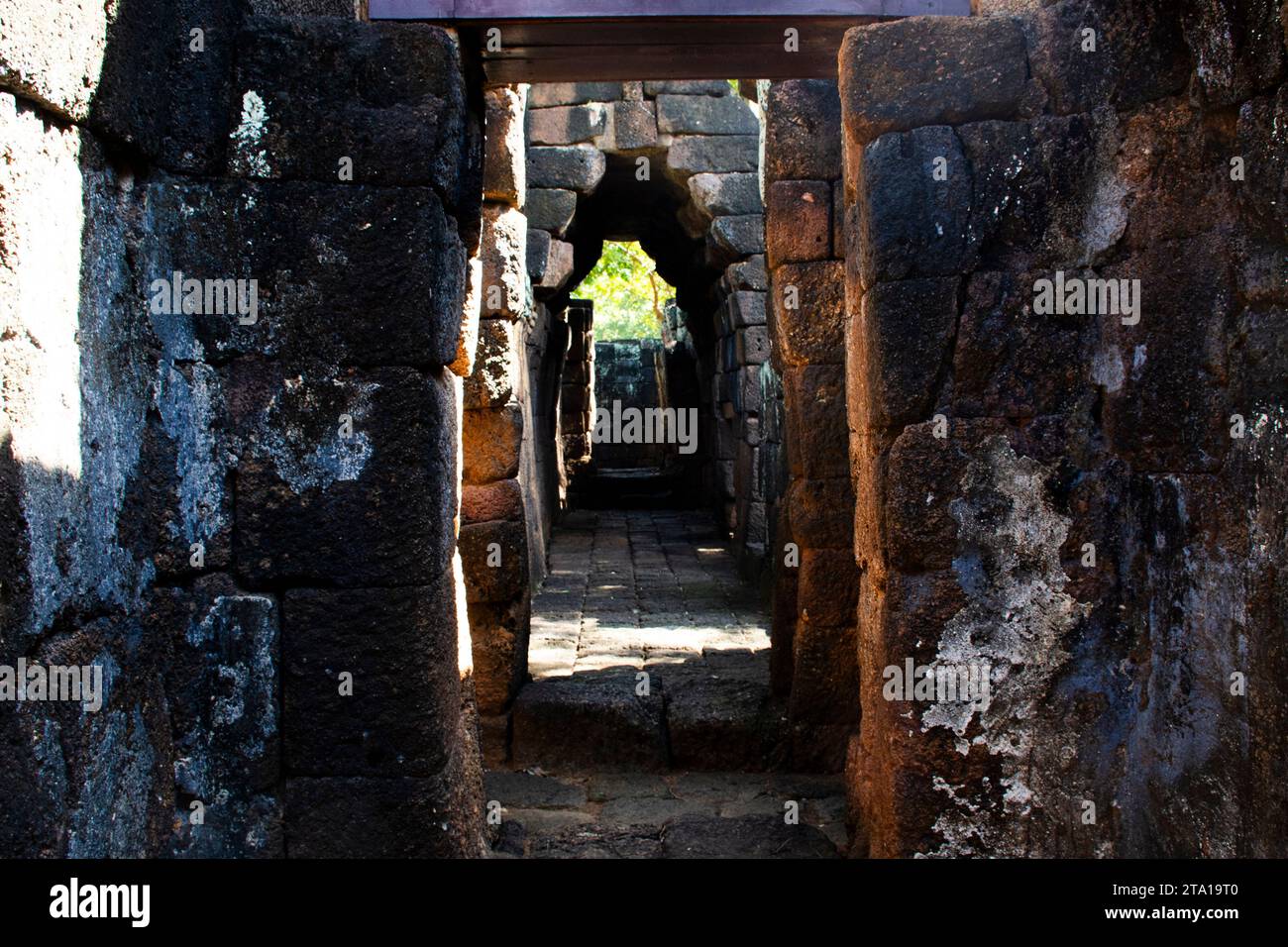 Building tower Muang Sing sandstone khmer castle and Hinduism temples ...