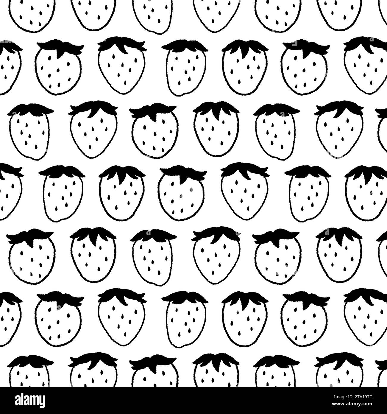 Hand drawn vector illustration of strawberry pattern. Pattern for ...